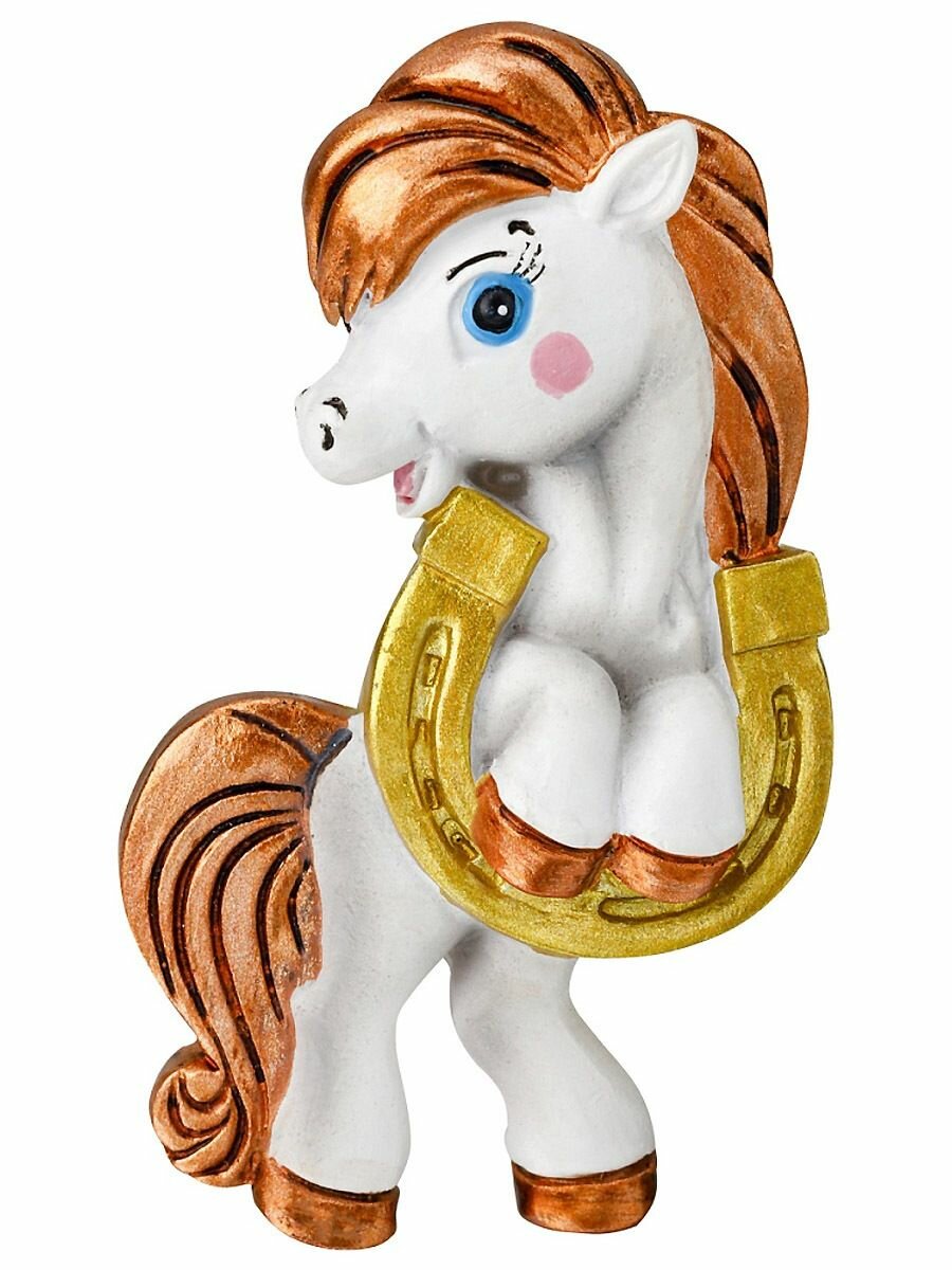 Магнит фигурный Miland Пони с подковой на счастье, размер 7 см (НУ-2553)
