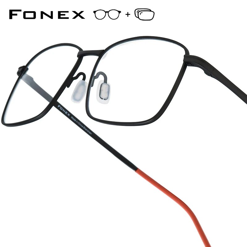 FONEX мужские очки из титана 85705 черный, 1.67, Единая версия, Фото Серый