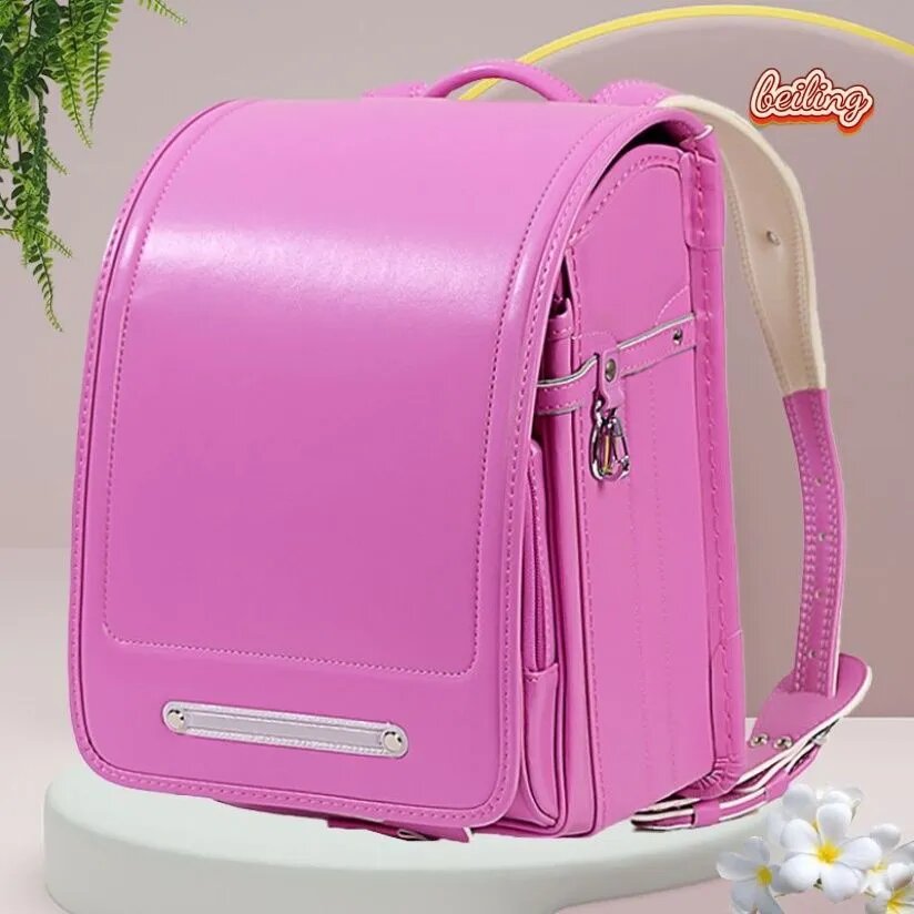 Розовый школьный рюкзак для девочек и мальчиков, 33x15x24 см, из искусственной кожи, водоотталкивающий, для начальной школы