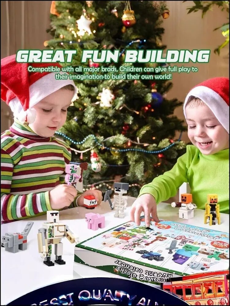 Майнкрафт Адвент календарь 24 дня веселья, фигурки Minecraft, подарок мальчику на Новый год — фото 1