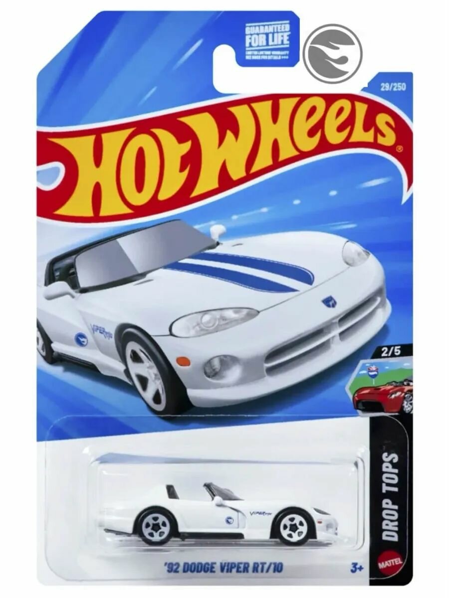 JJM01 Hot Wheels машинка металлическая игрушка коллекционная масштабная модель 92 Dodge Viper RT/10 TH Treasure Hunt кейс 2026