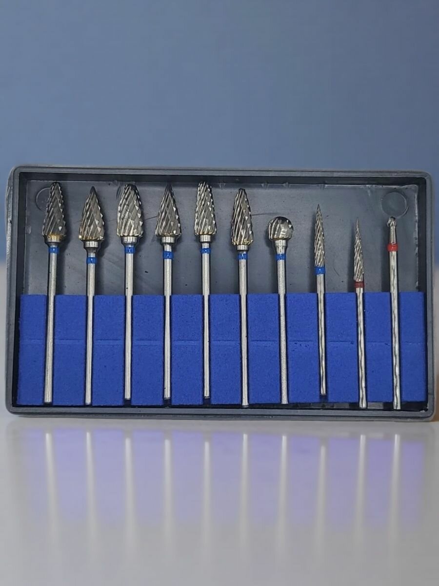 Стоматологический набор твердосплавных фрез для прямого наконечника, HP(10шт.)