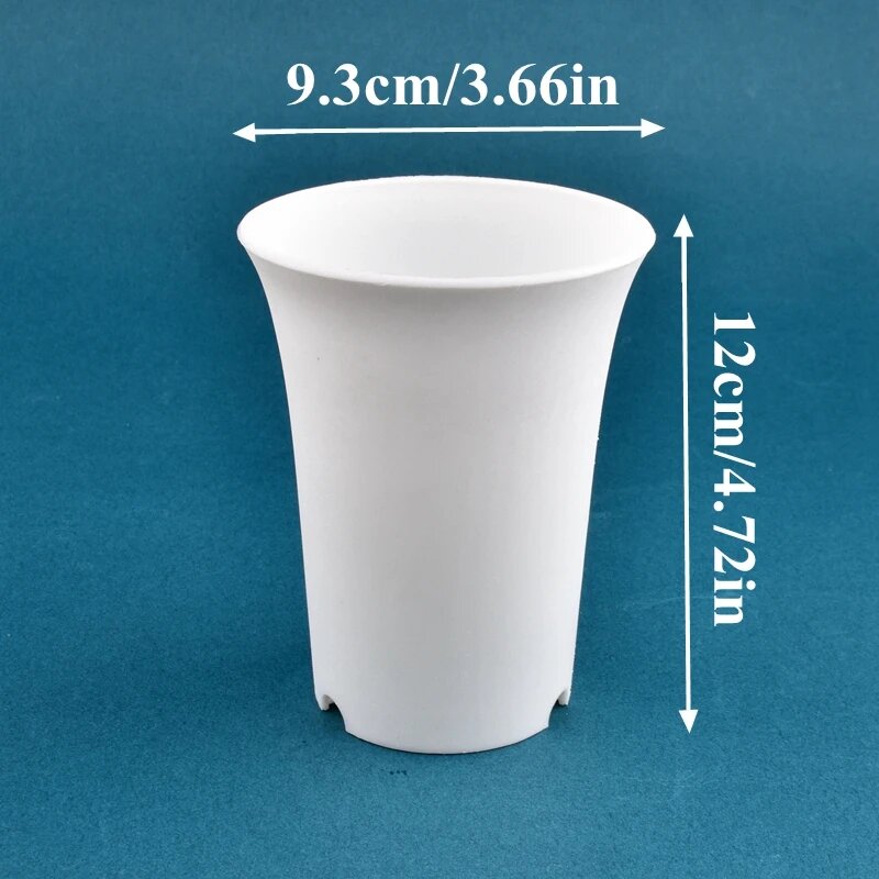 Пластиковые цветочные горшки белые/черные 2-10 шт Белый, White-9.3x12cm, 5pcs