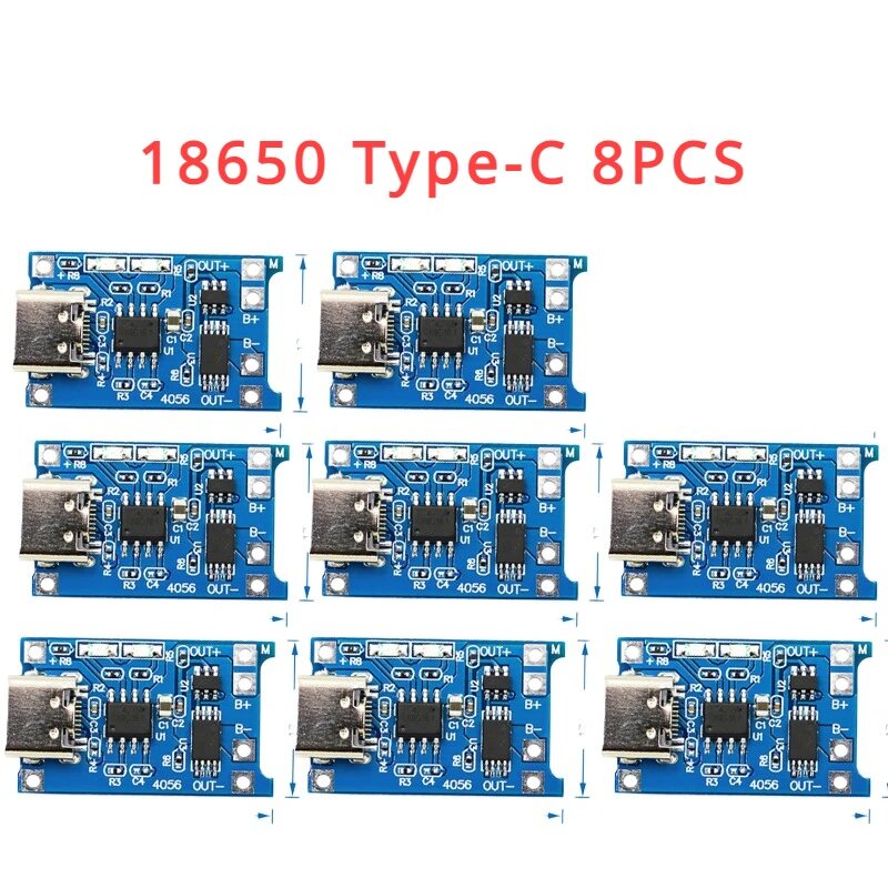 8x 18650 Type-C TP4056 модуль зарядки