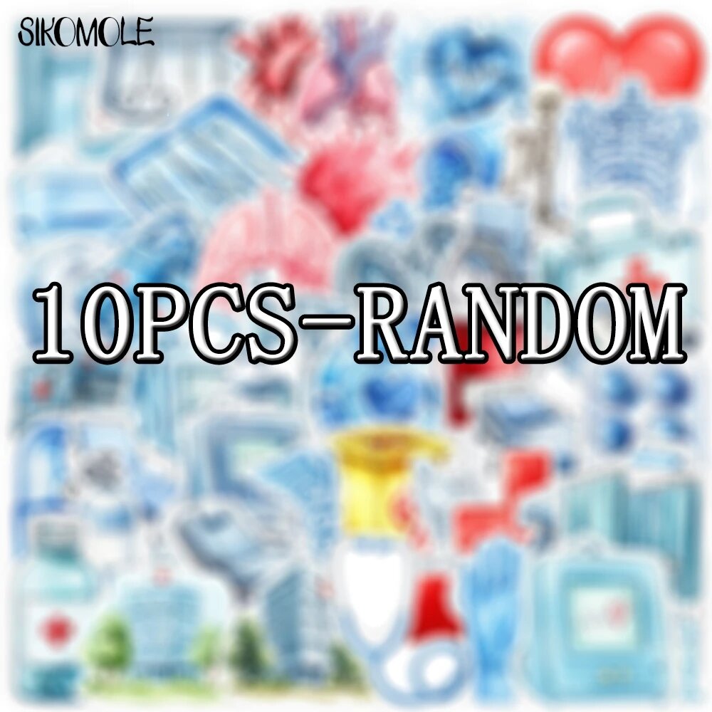 Стикеры SIKOMOLE мультяшные синие, 10шт, Цвет: 1123-10pcs