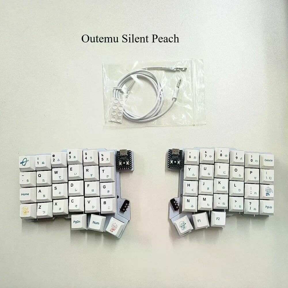 Клавиатура проводная , (Outemu Silent Peach), Английская раскладка, слоновая кость