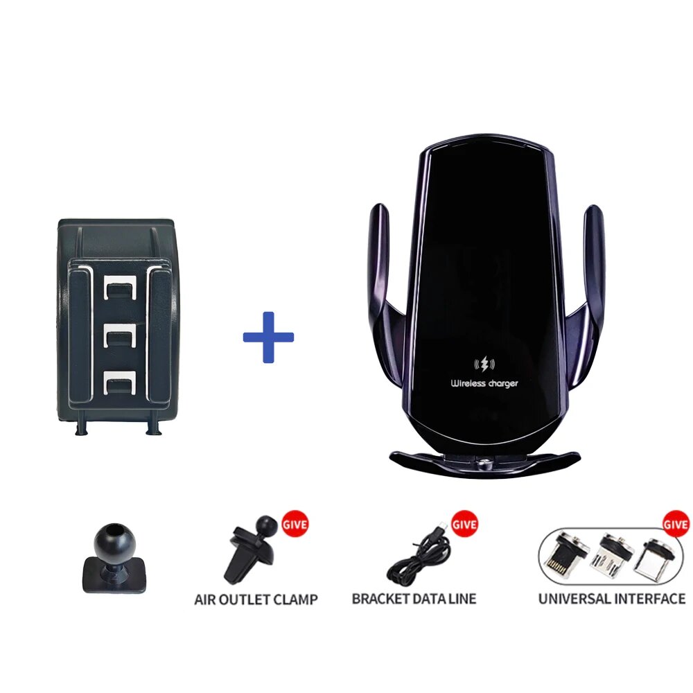Автомобильный держатель для телефона Wireless Charger Holder 3 Black