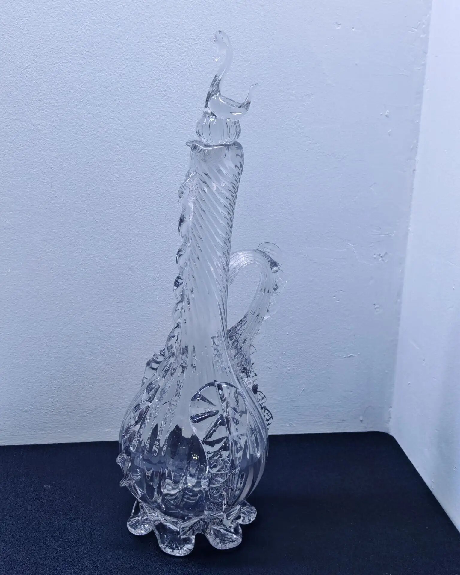 Графин "Лебедь", стекло, гутная техника,1960-1970 гг, завод "Красный Май", СССР