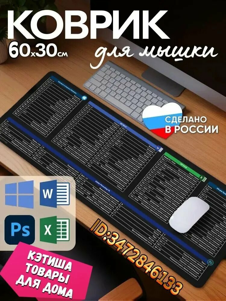Коврик для мышки, S, черный