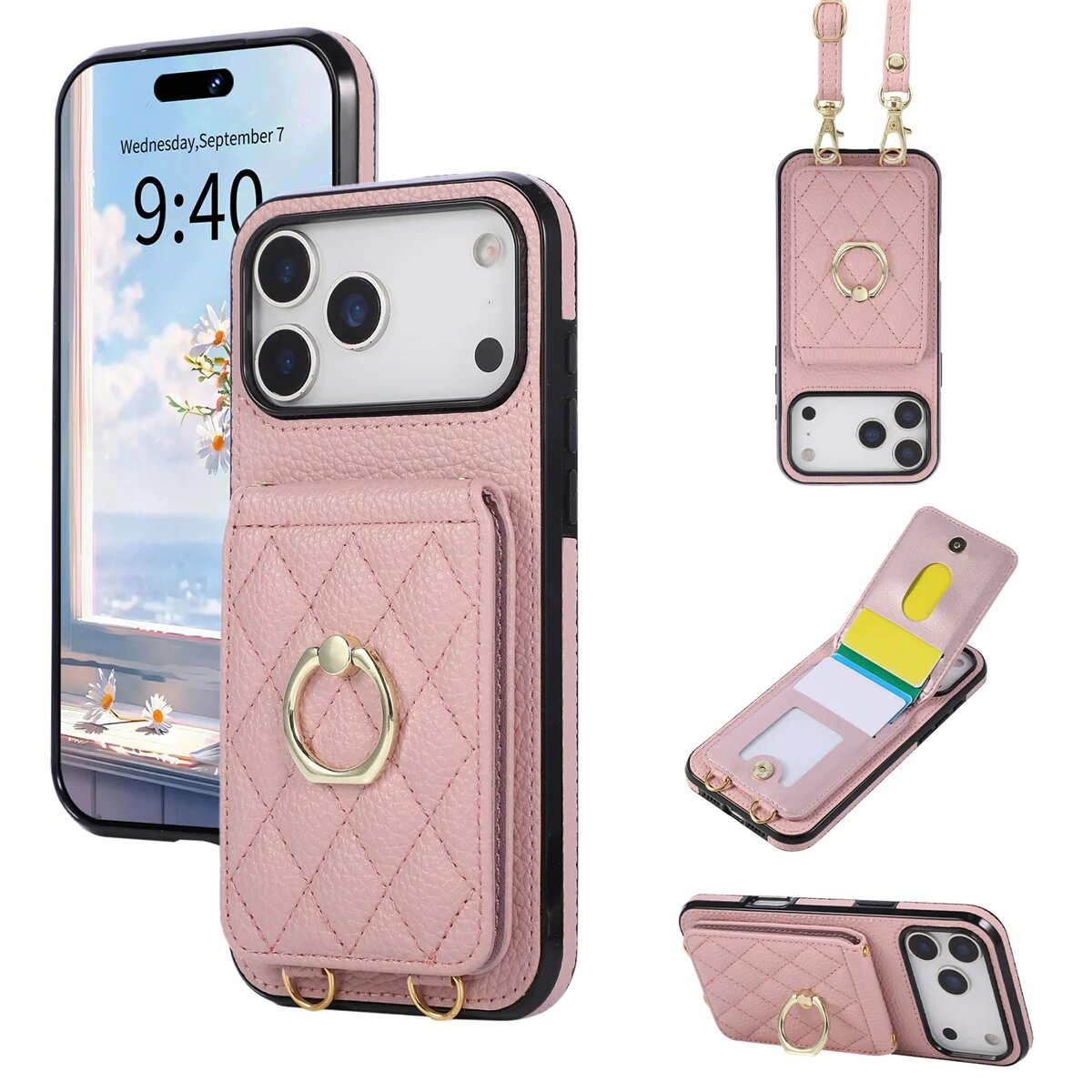 Кожаный Чехол Для iPhone 7/8/12/11/13/14/15/16E/17 Pro Max Air 16 Plus С iPhone17, Розовый, Pink