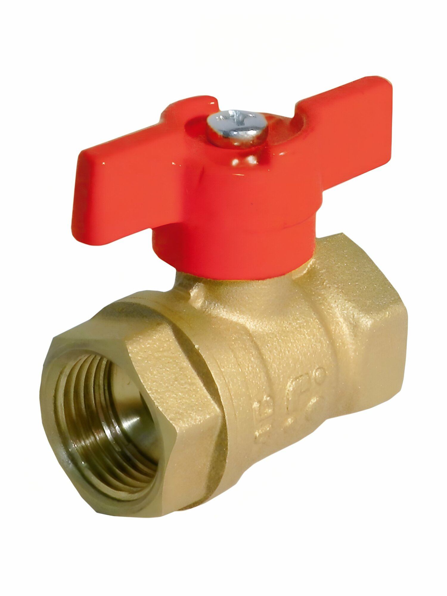 Кран для воды БАЗ 1 дюйм г-г ручка-бабочка латунный запорный для труб