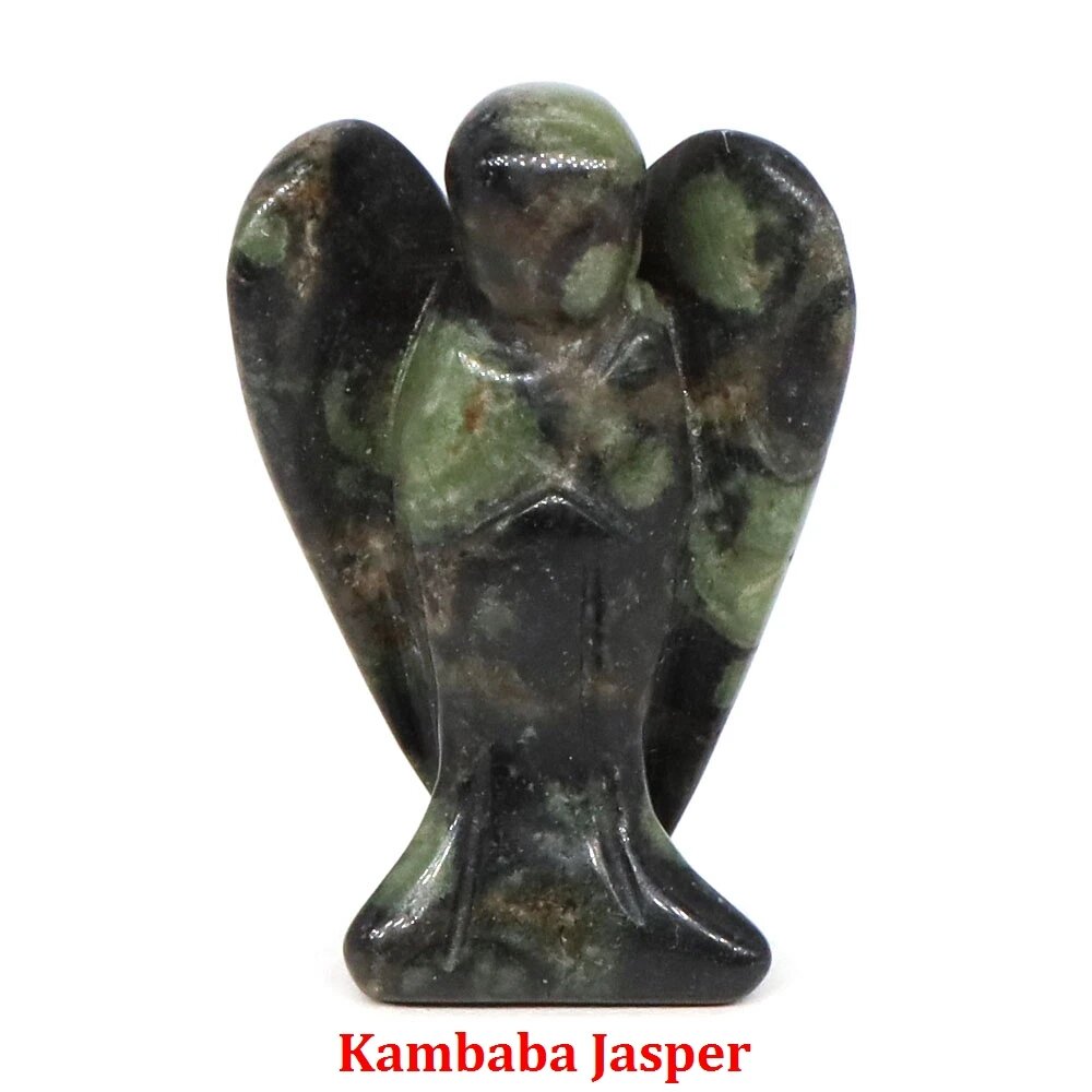 Статуэтка Ангела-хранителя из аметиста и розового кварца 20PCS, Kambaba Jasper