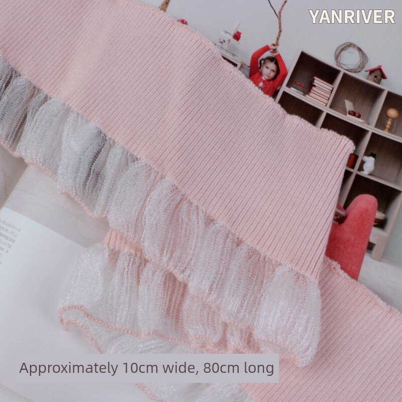 Прозрачные рифленые трикотажные эластичные тесьмы для одежды с волнистыми краями и кружевной тесьмой из рифленой ткани.