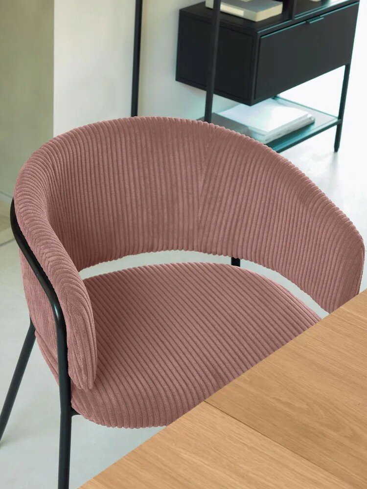 Стул La Forma Konnie, розовый, для гостиной, текстиль, металлический каркас