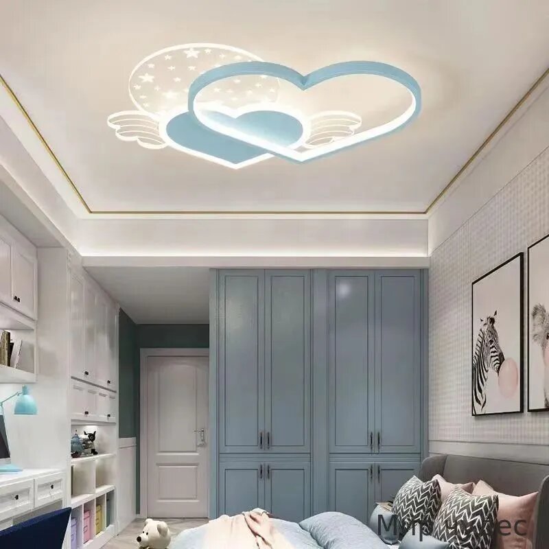 Потолочный светильник Love LED 5 Вт для детской комнаты синий акриловый плафон