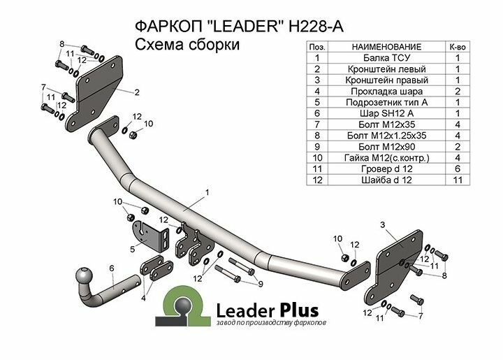 Фаркоп ТСУ для HYUNDAI SOLARIS 2 (седан) (2017-.