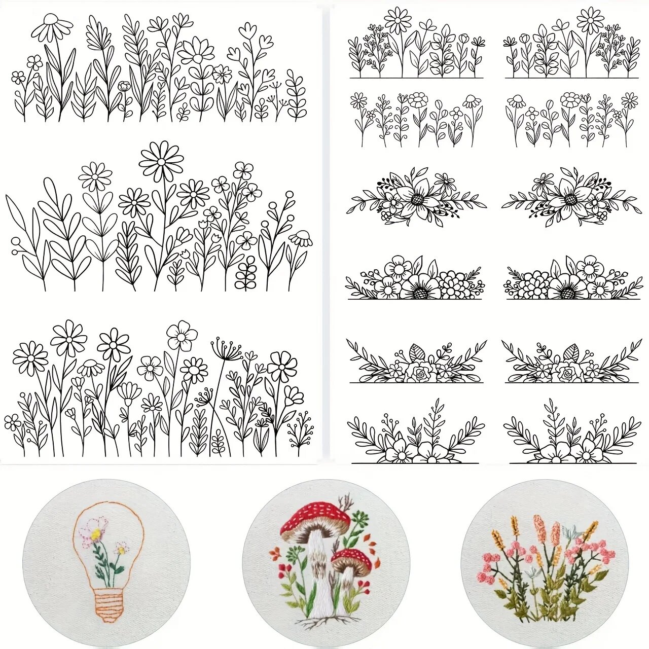 Водорастворимый стабилизатор для вышивки floral 297x210mm