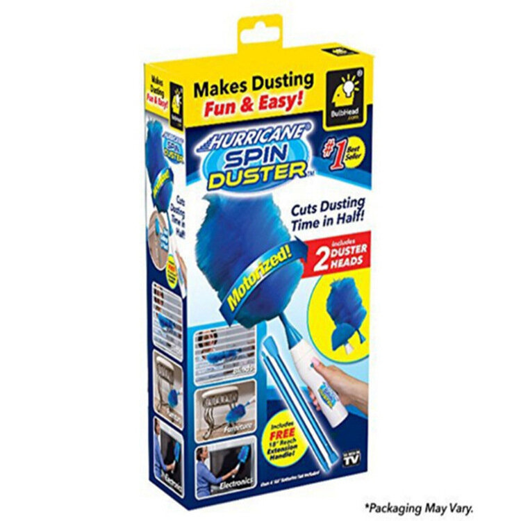 Электрическая щетка для уборки Spin Duster с гибким корпусом, вращающимся на 180 градусов.