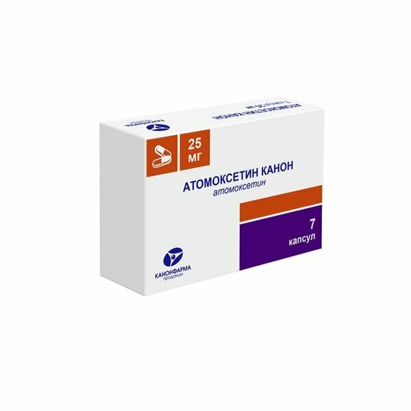 Атомоксетин Канон капсулы 25мг 7шт