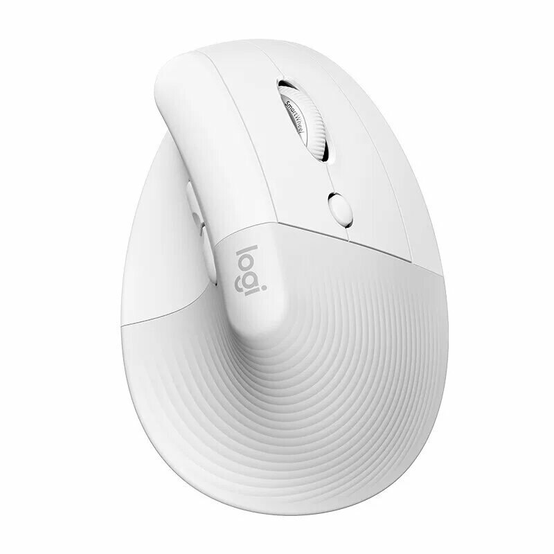 Беспроводная вертикальная мышь Logitech Lift, эргономичная, двухрежимная (Bluetooth), бесшумная, белая, для девочек