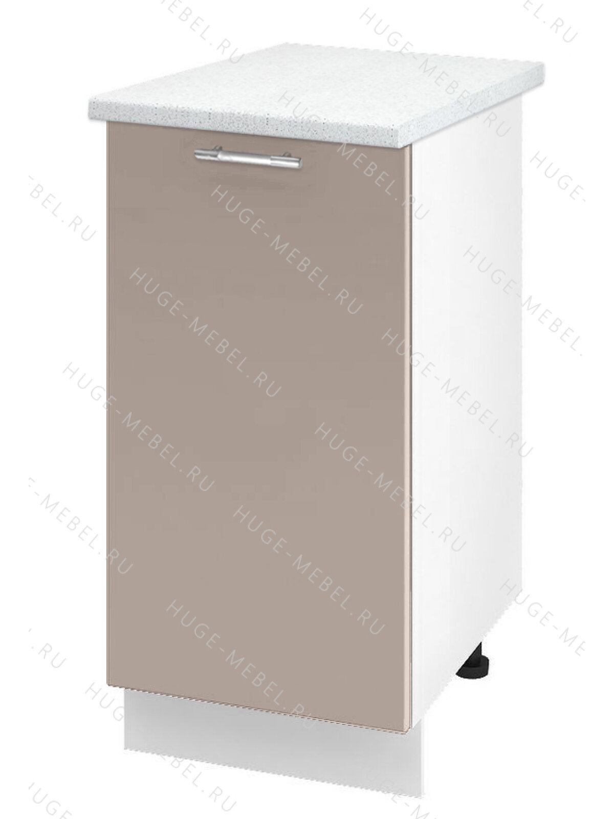 Шкаф кухонный нижний 400 Ксения (кофе с молоком) Huge Mebel. Ширина 400 Высота 840. Модули кухонные нижние