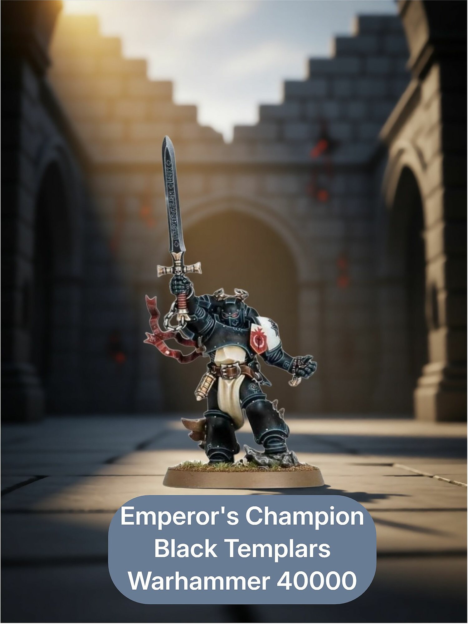 Emperor's Champion Black Templars Warhammer 40000 / Чемпион Императора черных храмовников вархаммер 40000