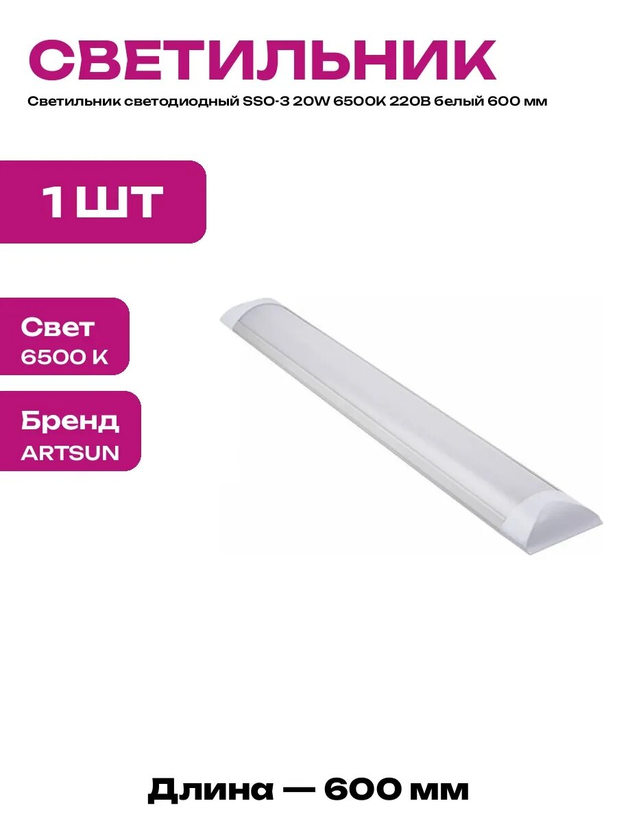 Белый светильник светодиодный 20W 6500K накладной потолочный