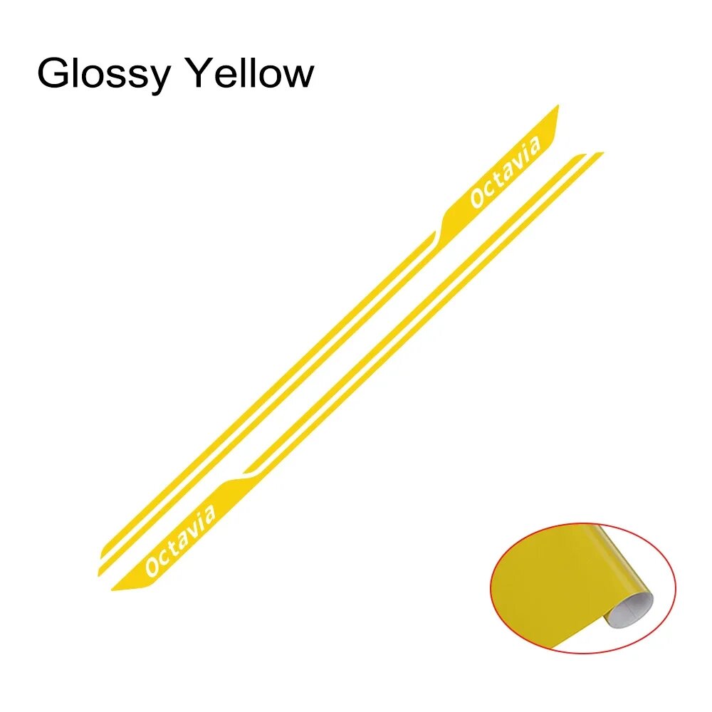 Наклейки на бок Skoda Octavia Glossy Yellow