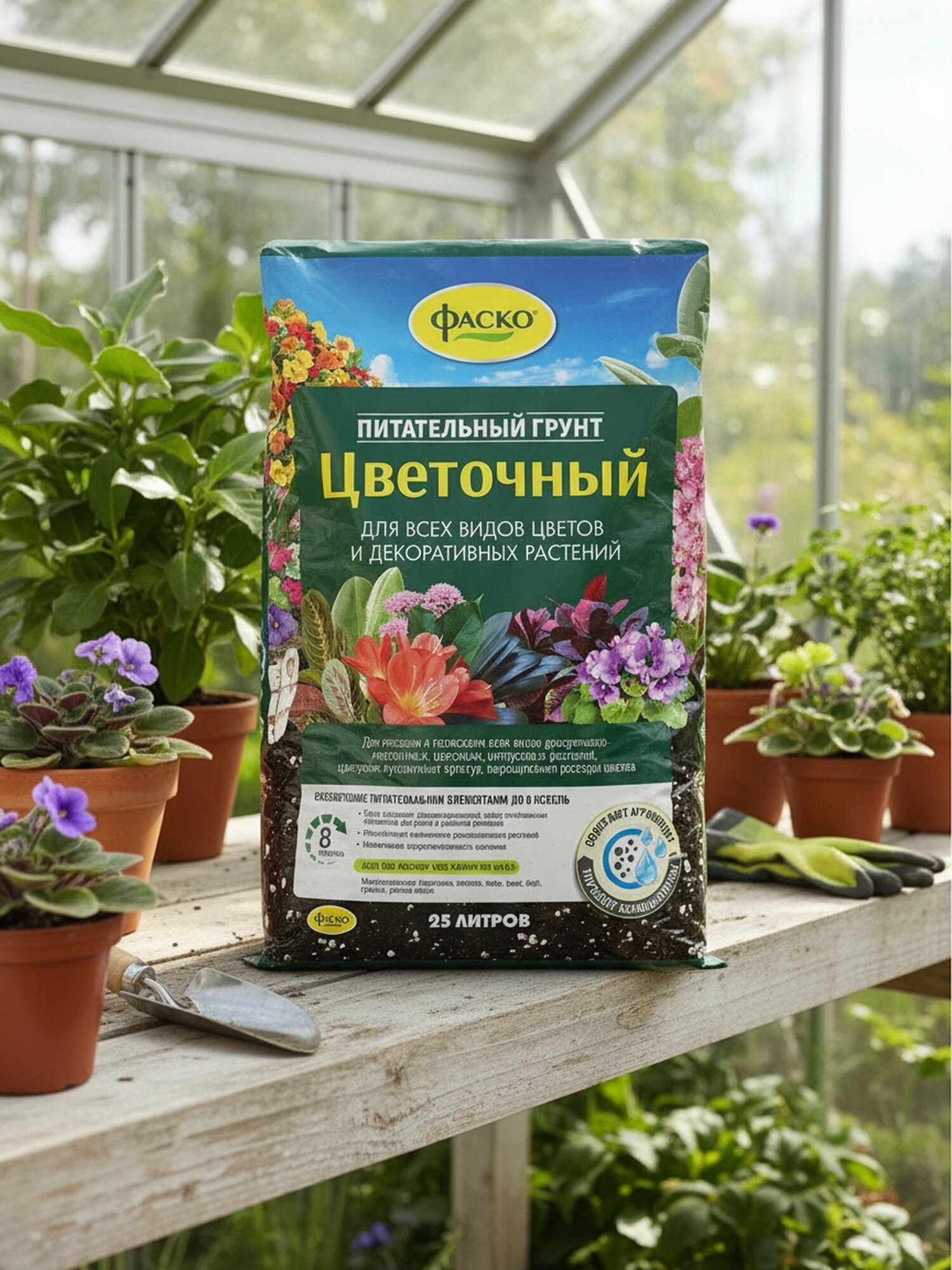 Грунт для цветов Фаско Цветочный 25 л, для комнатных и садовых растений