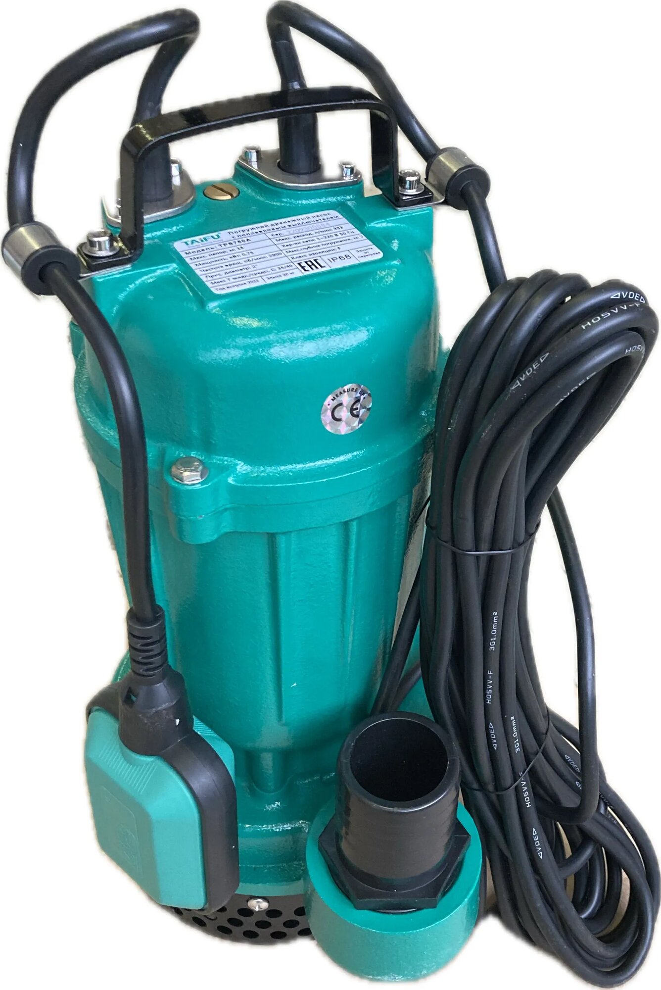 Насос дренажный погружной TAIFU TPS750А, корпус чугун, кабель 10м