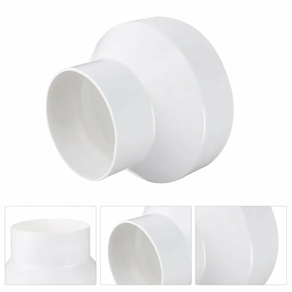 Пластиковый соединитель абс для вентиляционных труб, белого цвета, с уменьшением 200 мм на 150 мм