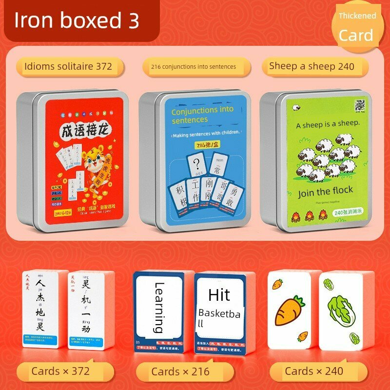 Набор из 3 предметов: игра в загадки, составление слов и игра «Овца» в металлической коробке, обучающая игра для детей