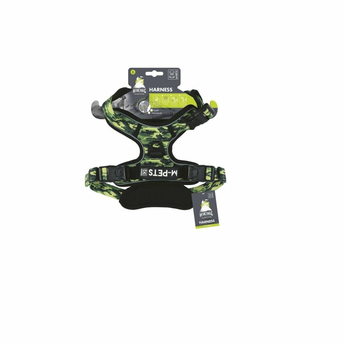 M-PETS Шлейка для собак Hiking L, 45-70 см, 45-95 см, 25 мм, камуфляж
