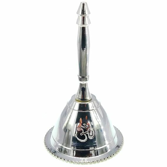 Колокольчик алтарный ОМ серебристый L471-11 (металл, высота 7,5 см.), 1 шт.