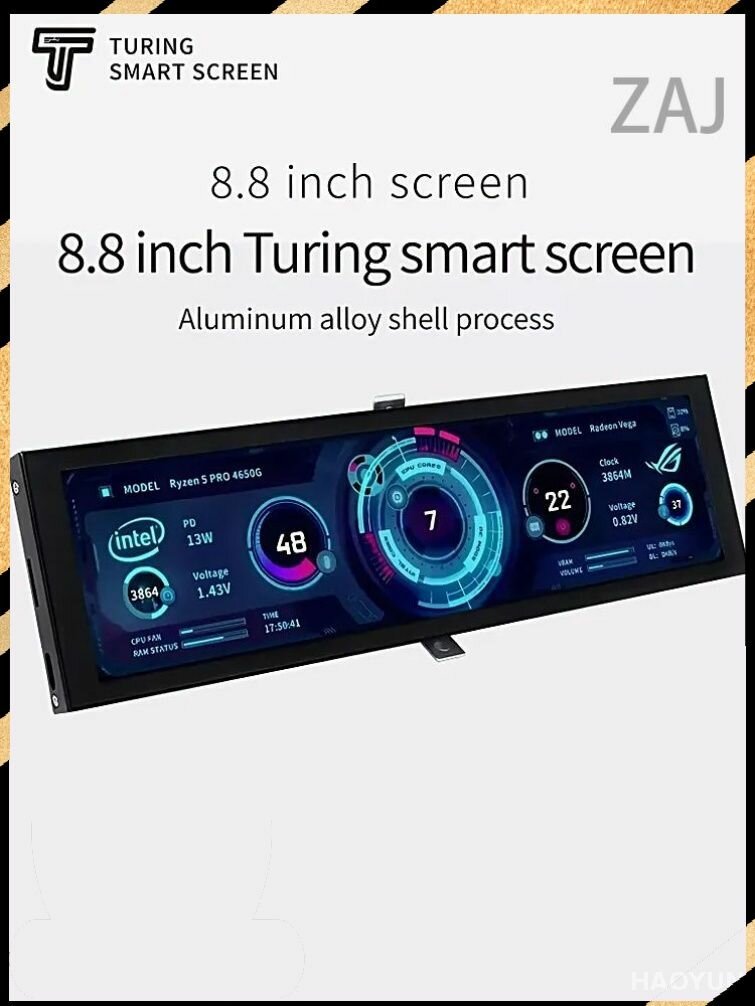 Эксклюзивный 8.8 дюймов IPS монитор TuringSmartScreen для CPU Ram HDD температур