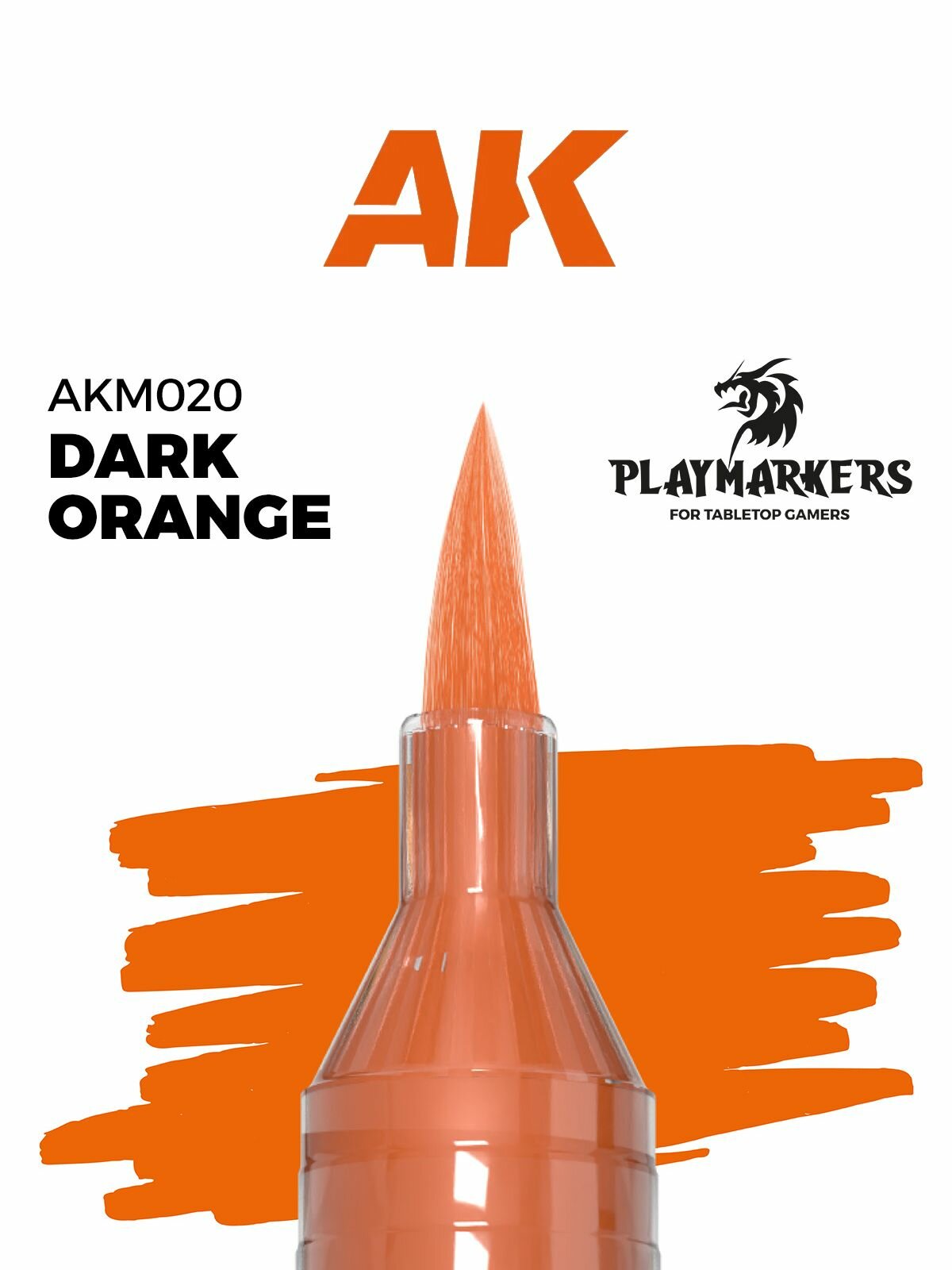 Акриловый маркер AKM020 Тёмно-оранжевый / DARK ORANGE PLAYMARKER, AK Interactive