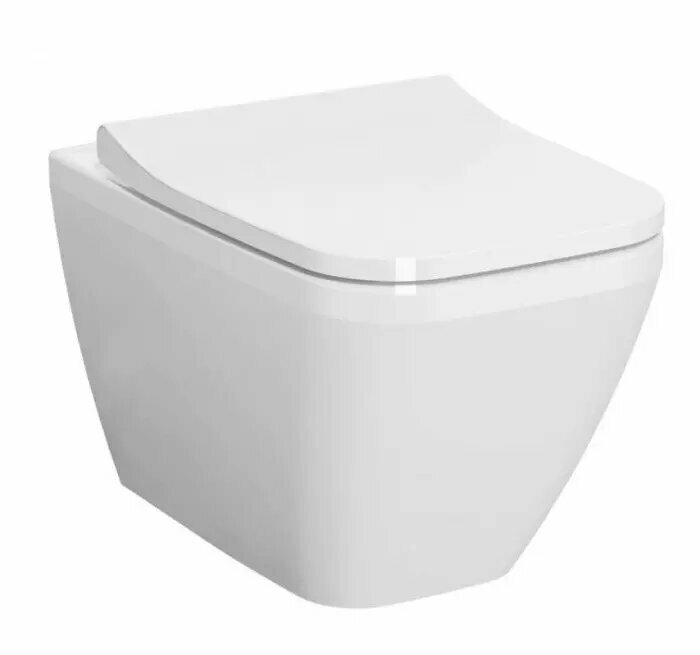 Подвесной унитаз безободковый «Vitra» Integra Square 7082B003-0075 белый с сиденьем дюропласт с микролифтом 191-003-009