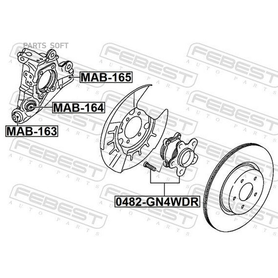 FEBEST 0482GN4WDR ступица задняя!\ Mitsubishi Outlander 21>