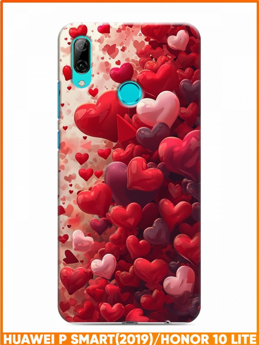 Чехол для Huawei P Smart (2019) с принтом для женщин с Сердечками (Хуавей П Смарт 2019)