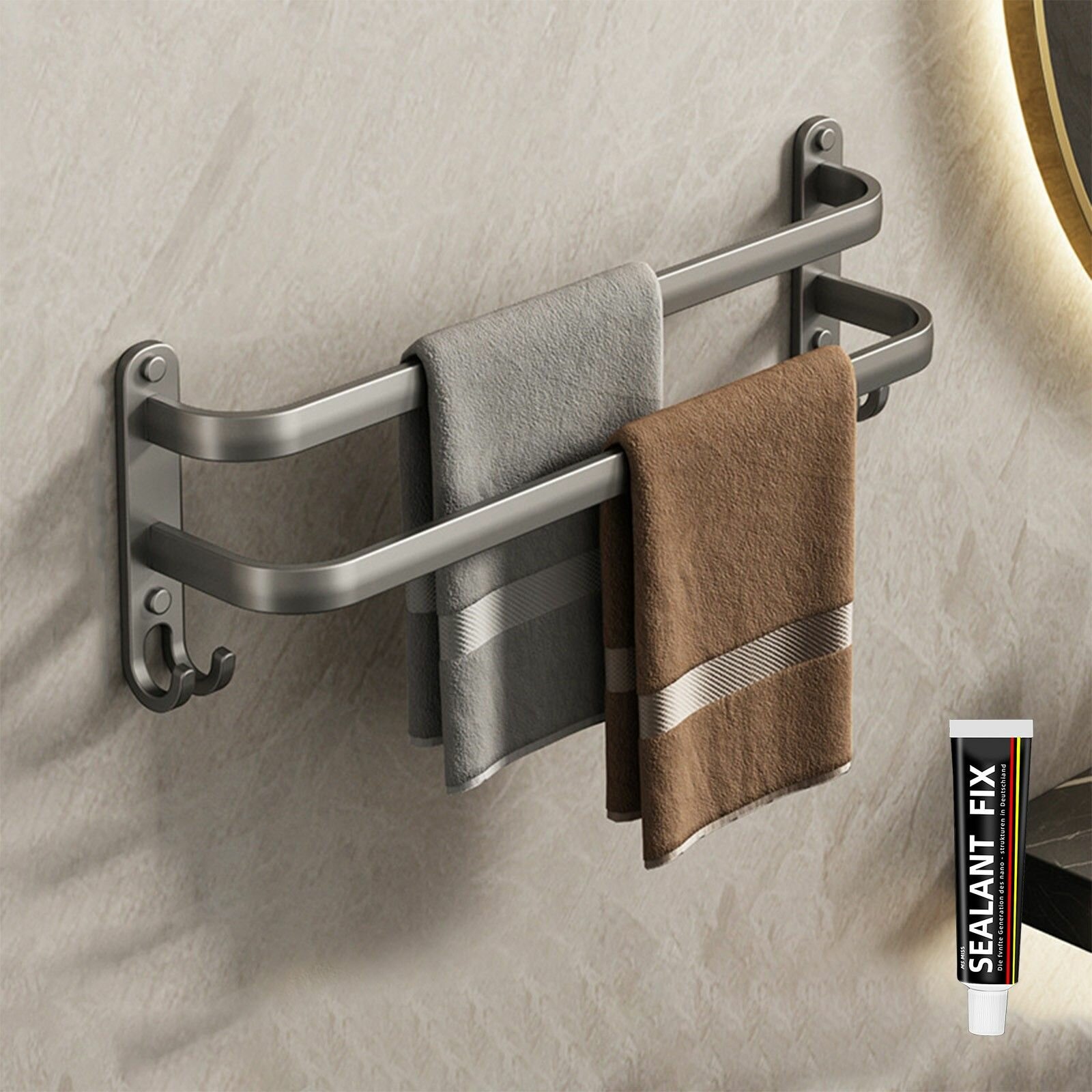 Рейлинг для кухни и ванной, 60 см х 16 см х 6 см х 1 предм.