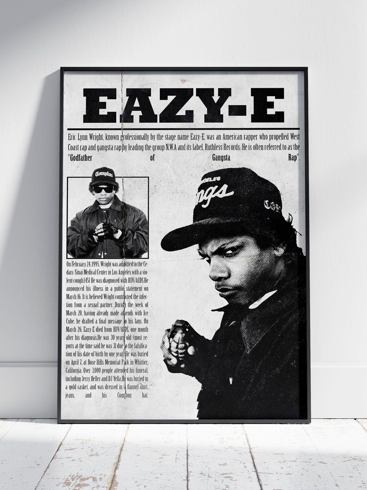 Плакат на стену для интерьера Изи И (Eazy E 1) - Постер по музыке и артисту формата A4 (21x30 см)