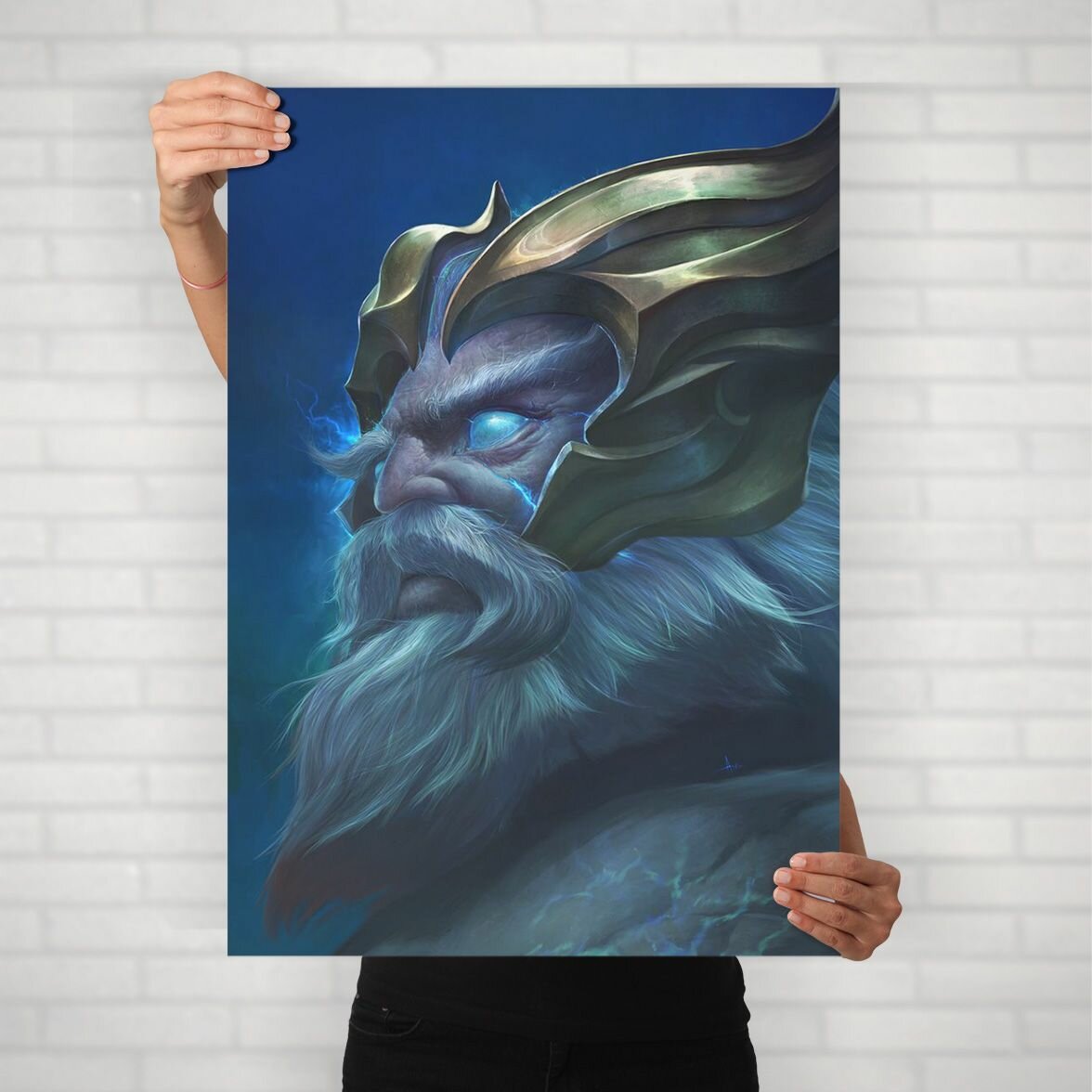 Плакат на стену для интерьера Dota 2 (Zeus 1) - Постер по игре формата A2 (42х60 см)