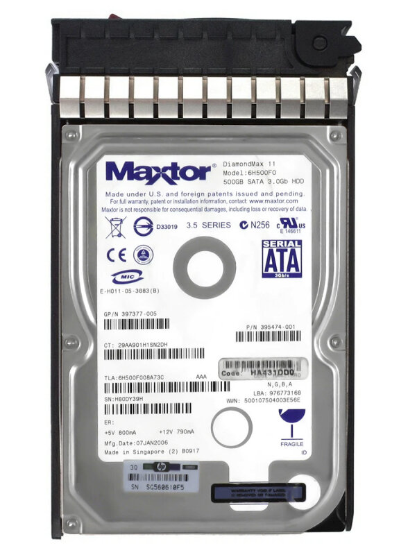 Жесткий диск HP 500Gb 7200 SATA 3.5" HDD 395501-002