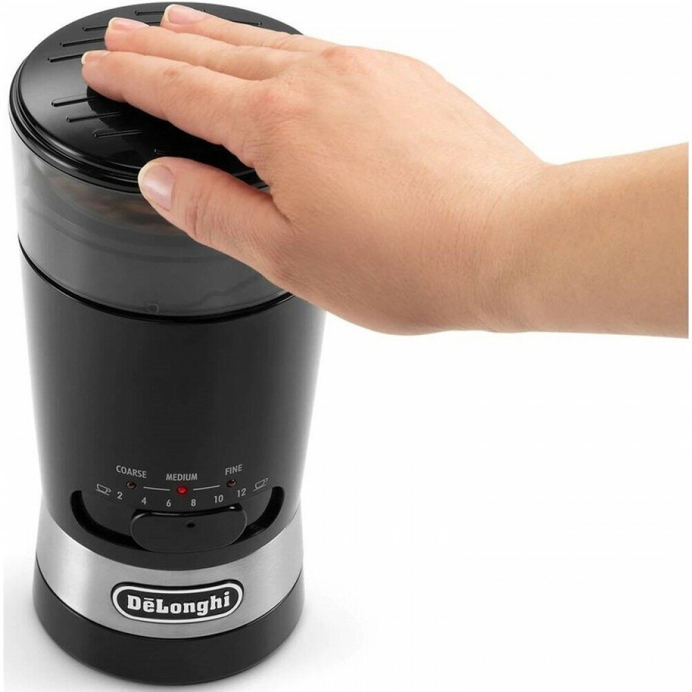 Кофемолка DeLonghi "KG 210", ротационный нож, 170 Вт, черная