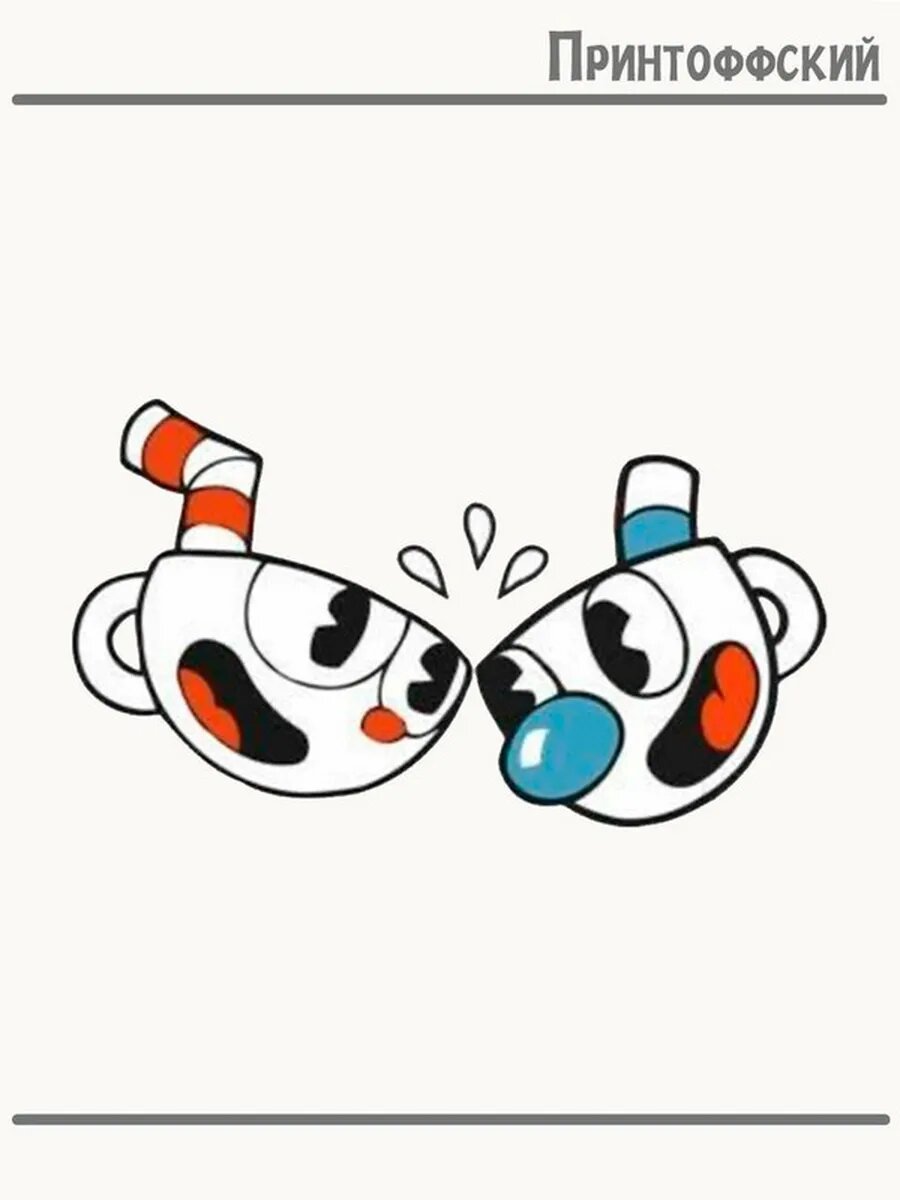 Термонаклейка для одежды и аксессуаров DTF-печать Cuphead