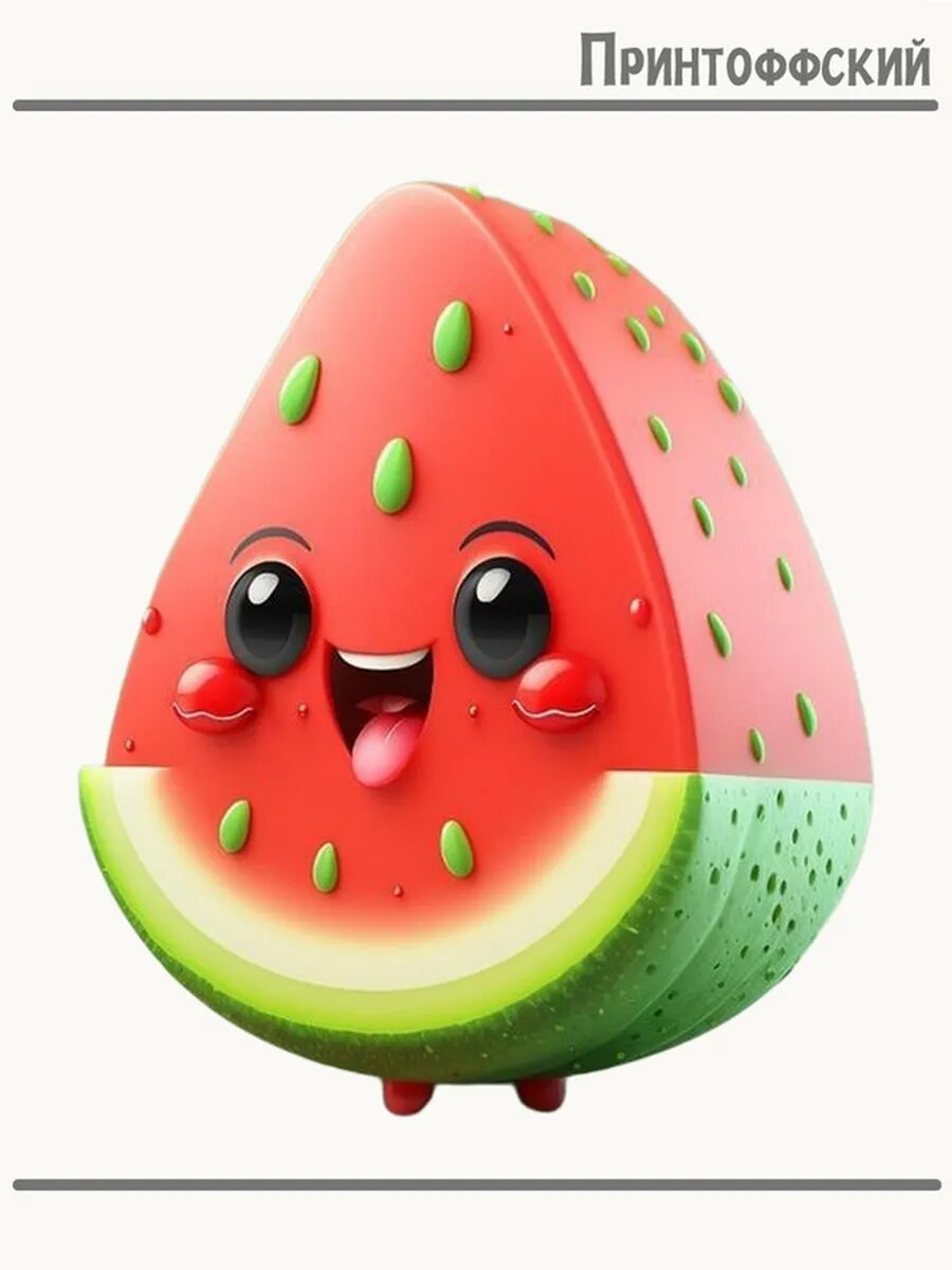 Термонаклейка для одежды и аксессуаров DTF-печать watermelon долька арбуза ягоды