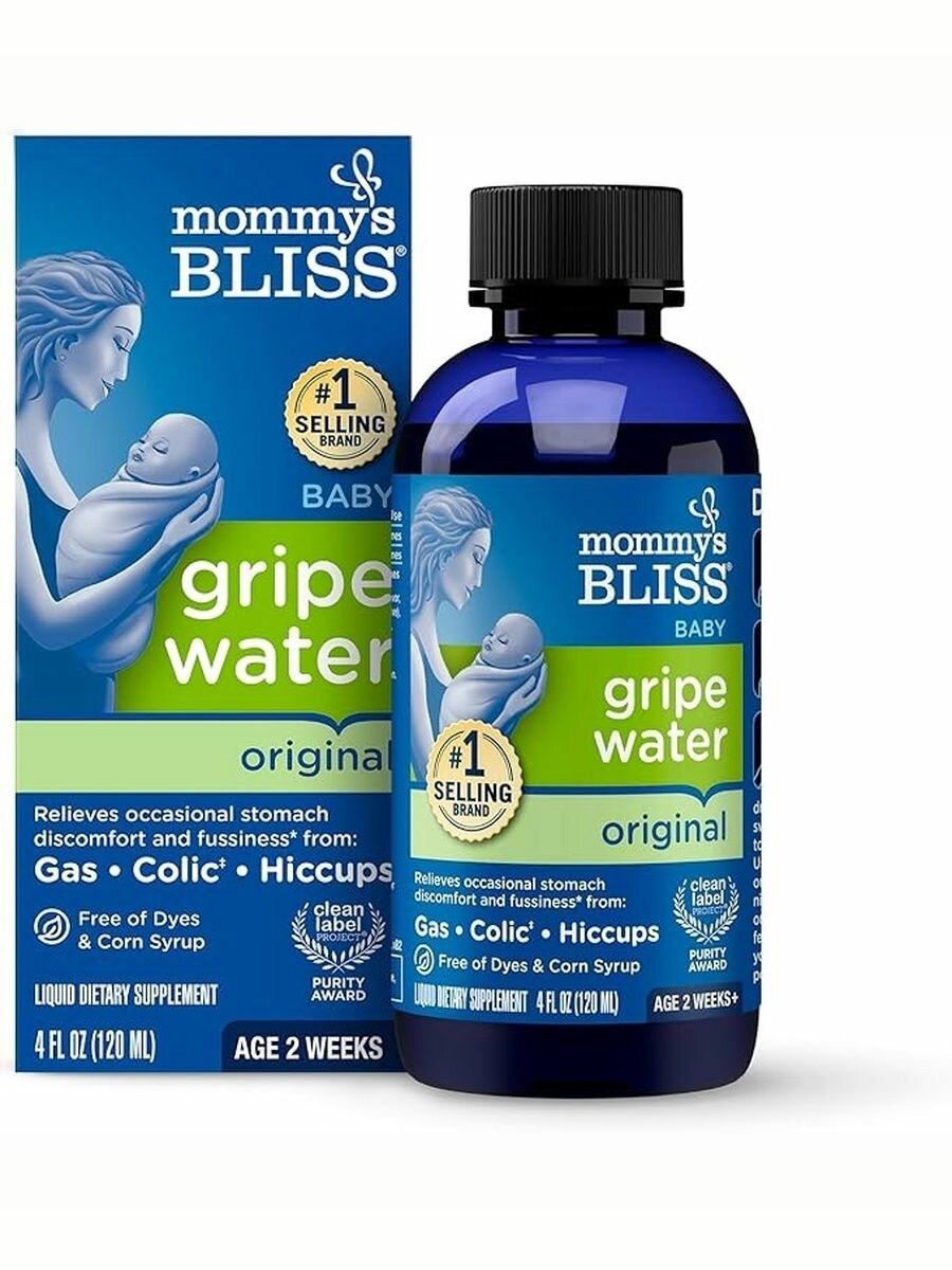 Укропная вода, средство для облегчения колик у младенцев, Mommy's BLISS, gripe water, 120 мл