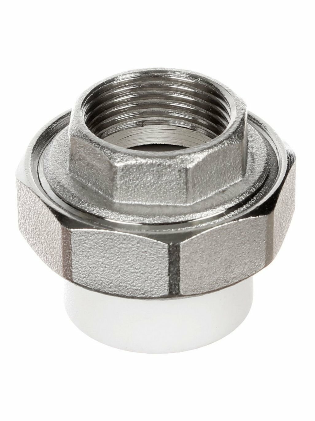 Муфта разъемная полипропиленовая РосТурПласт d25х3/4" с внутренней резьбой, белая, для отопления и водоснабжения