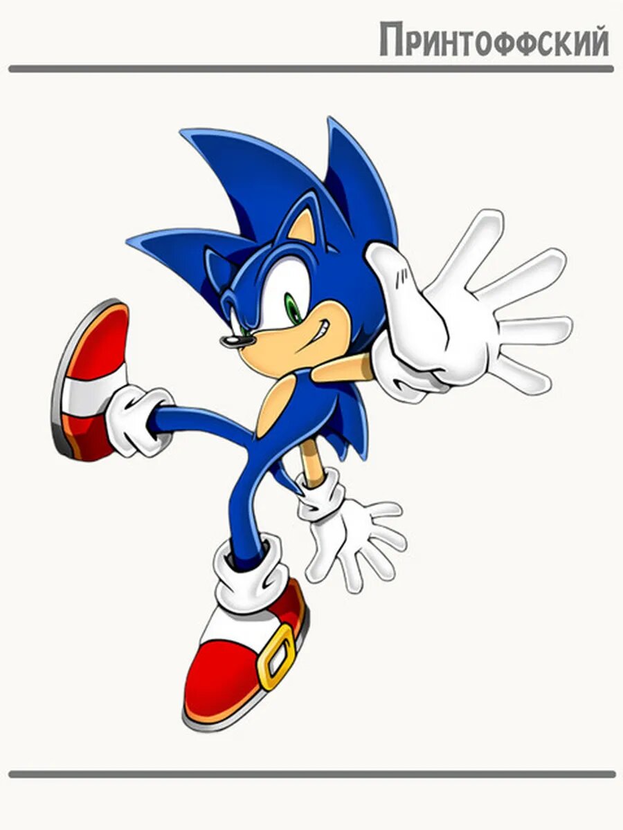 Термонаклейка для одежды и аксессуаров DTF-печать Соник Sonic Sega