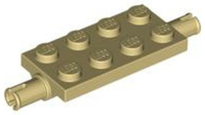 Деталь Lego 30157 Plate, Modified 2 x 4 with Pins and Thin Angled Supports
